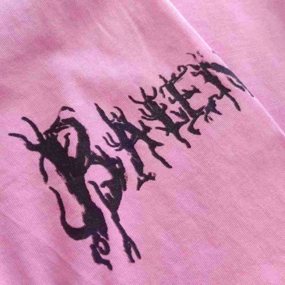 Tops | Balenciaga Style Pink Gothic Logo Oversized Tshirt Streetwear ...